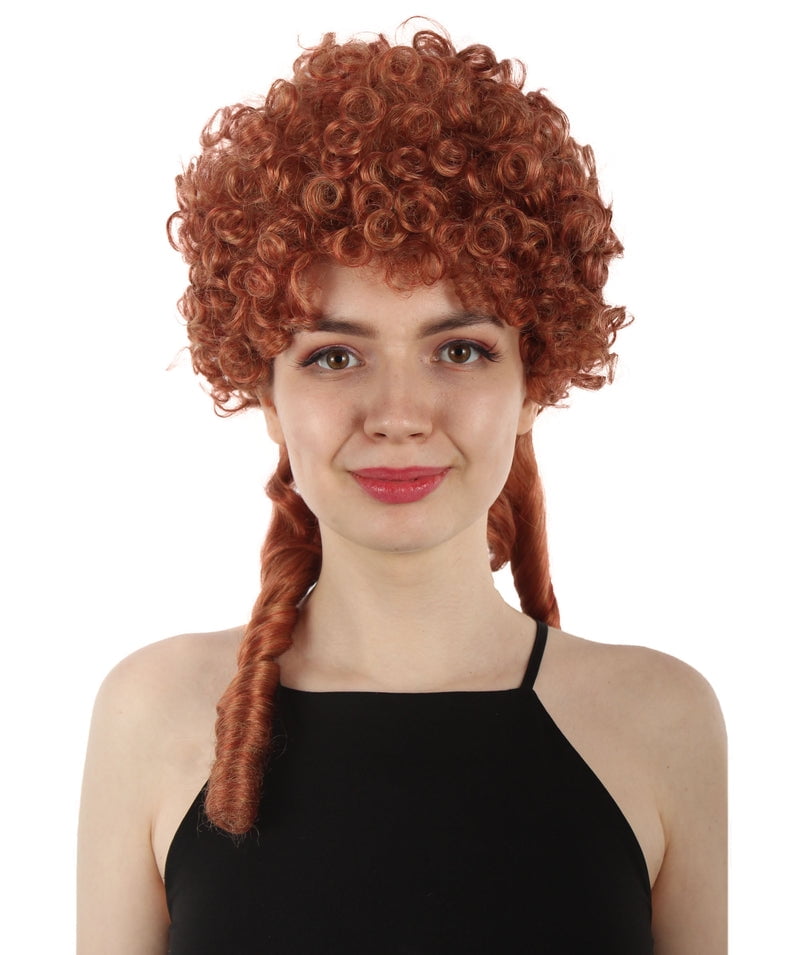HPO Adult Women's Natural Red Victorian Wig with Long Banana Ponytail ...