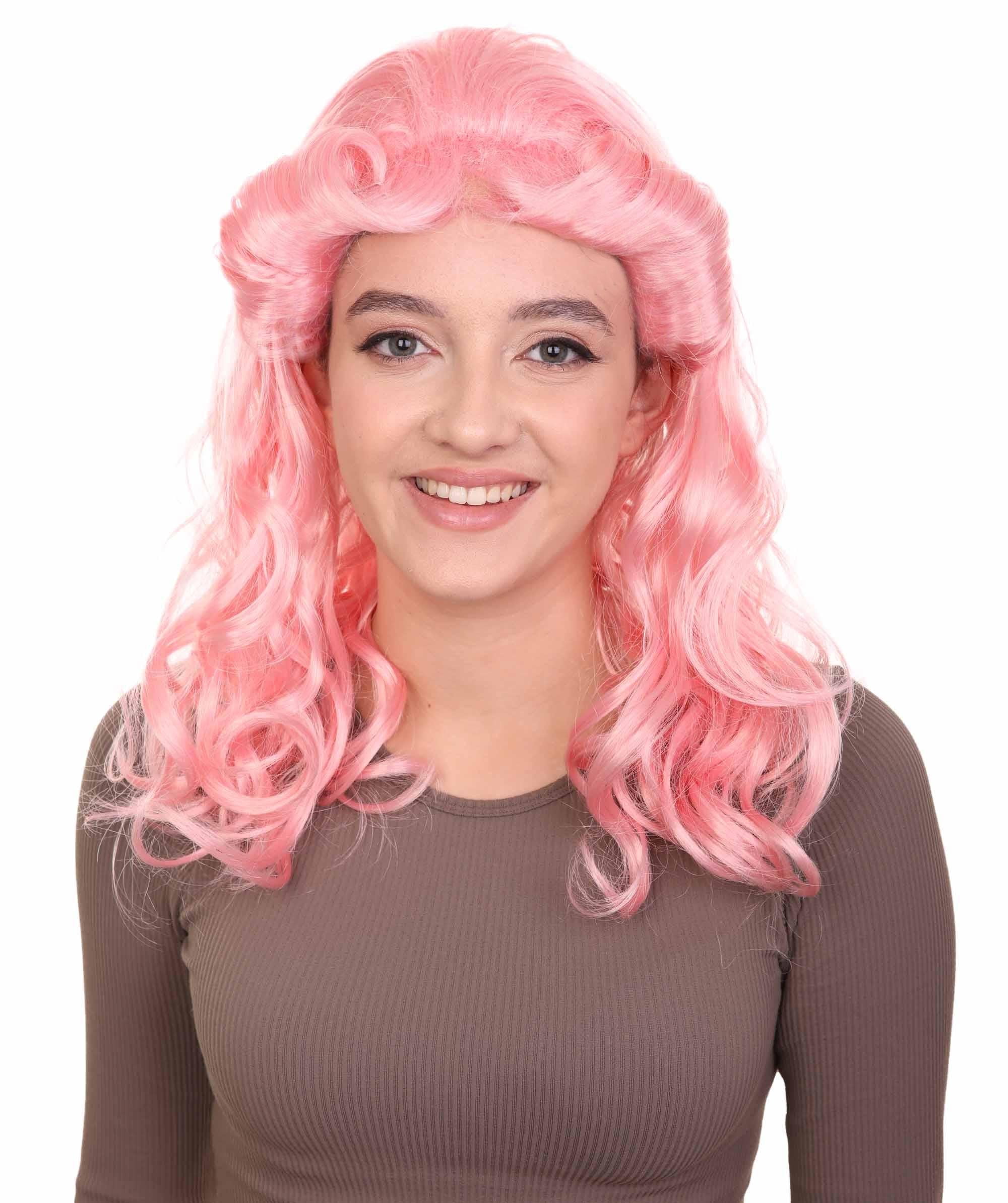 HPO Adult Womens 40's Pin Up Girl Wig | Pink Vintage Cosplay Wig ...