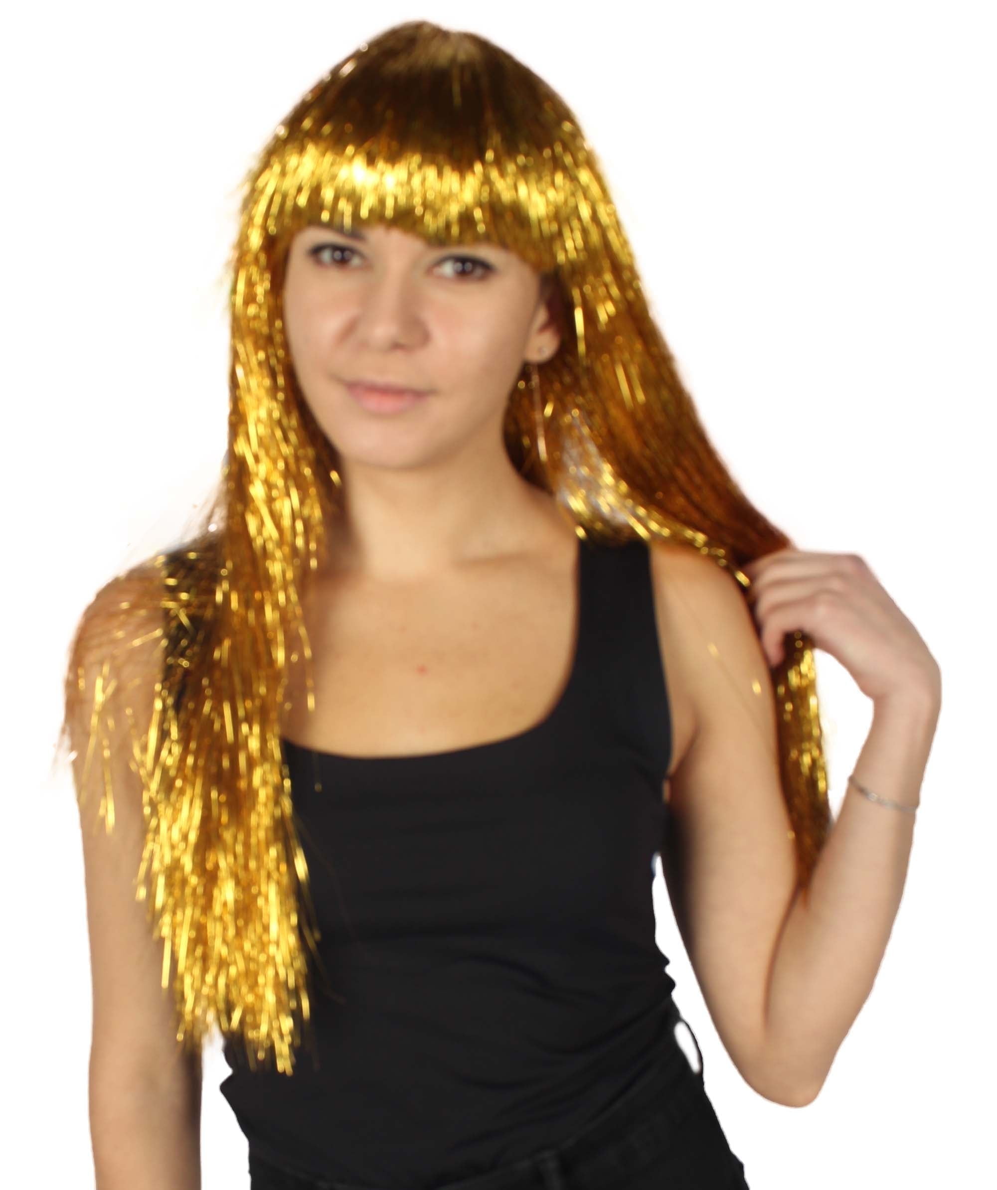 HPO Adult Womens Long Tinsel Wig Collection | Party Ready Fancy Cosplay ...