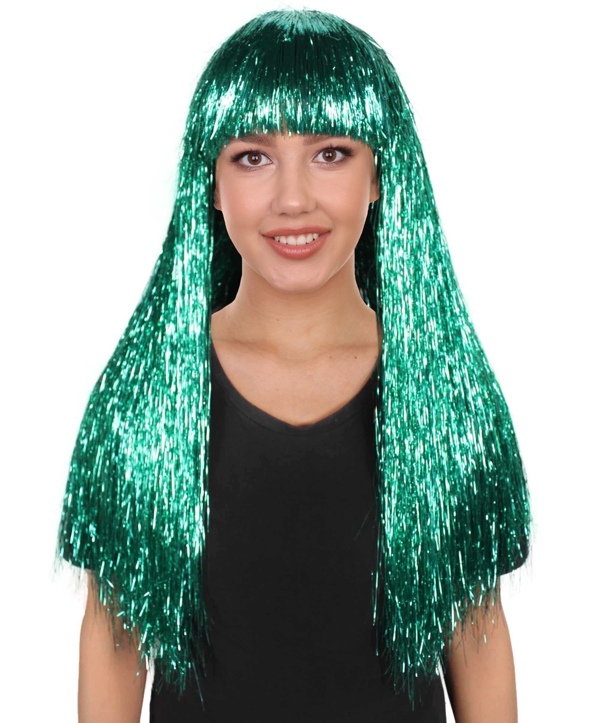 HPO Adult Womens Long Tinsel Wig Collection | Party Ready Fancy Cosplay ...