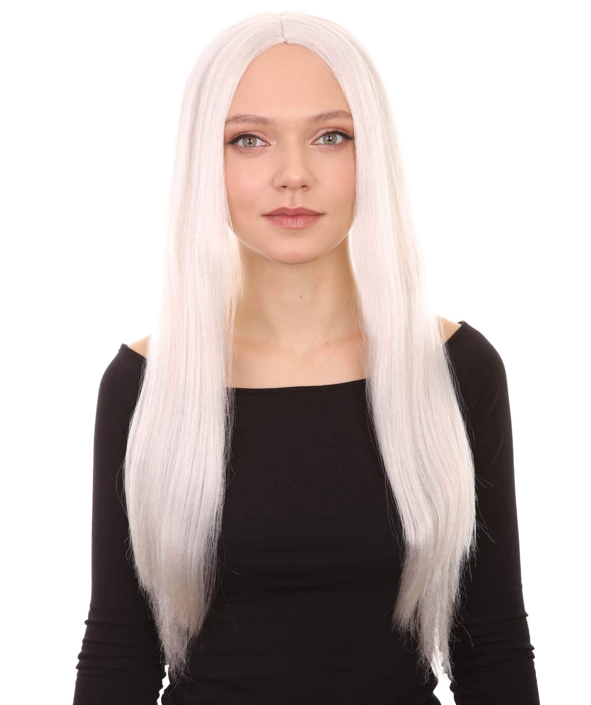HPO Adult Women’s Gray Long Witch Wig – Halloween Costume Hairpiece ...