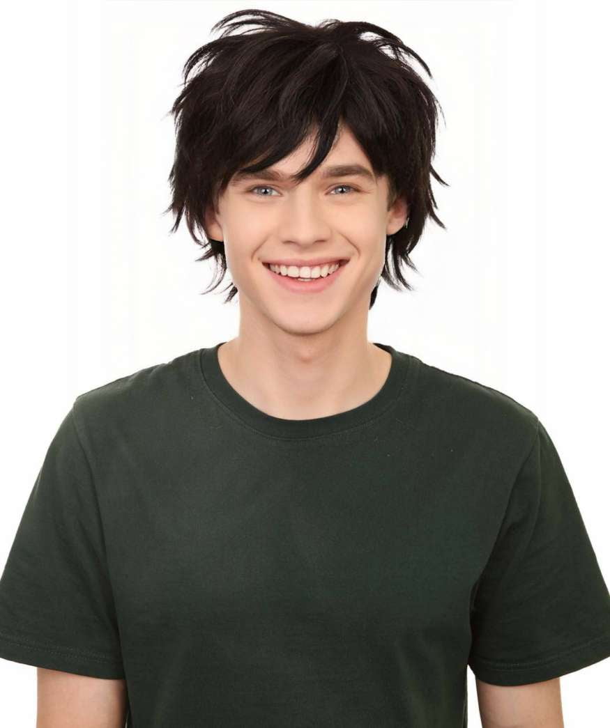 HPO Costume Fun Wig, Black Halloween Fun Wig with Adjustable for Adult ...