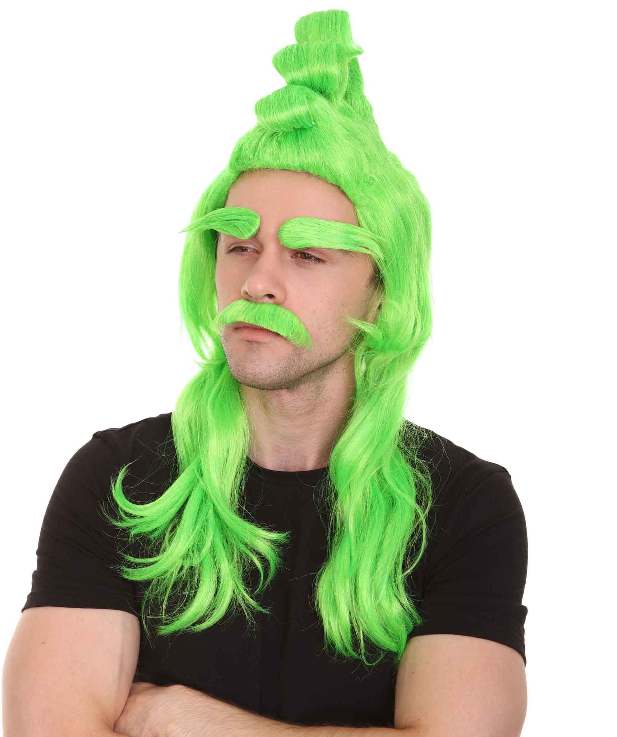 HPO Costume Wigs, Green Holiday Christmas Costume with Breathable ...