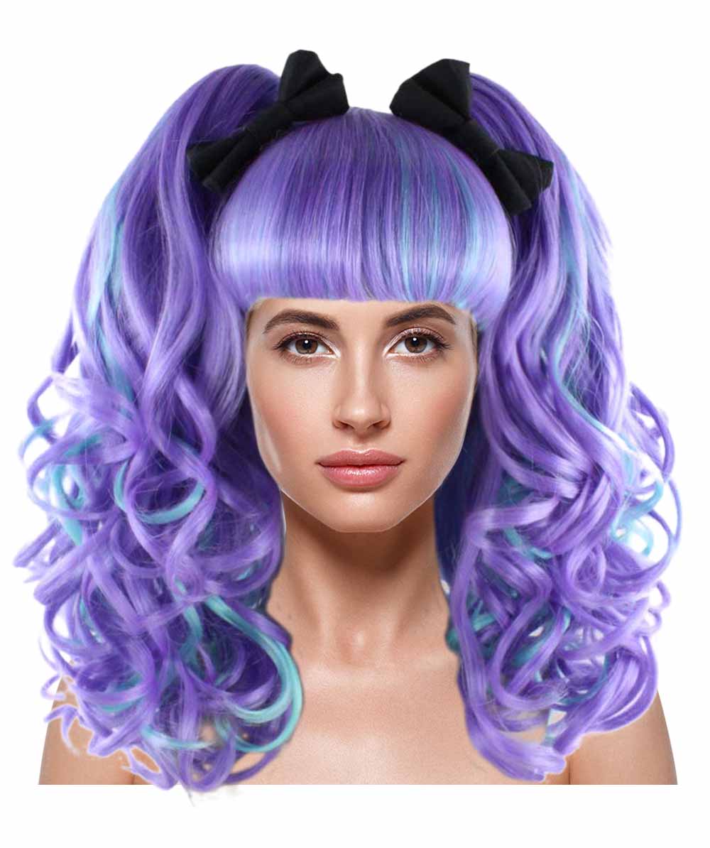 HPO Lolita Long Wavy Ponytails Womens Cosplay Wig | Synthetic Fiber ...