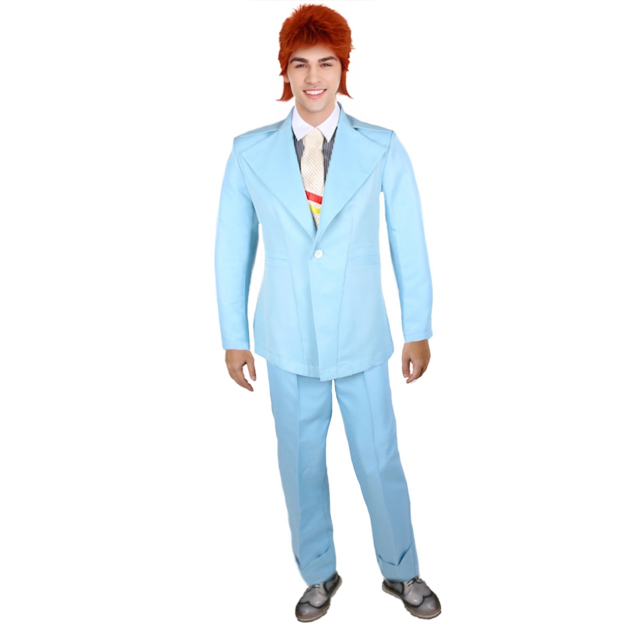 Sky Blue 70s Rockstar Costume for Men – British Pop Star Suit for ...