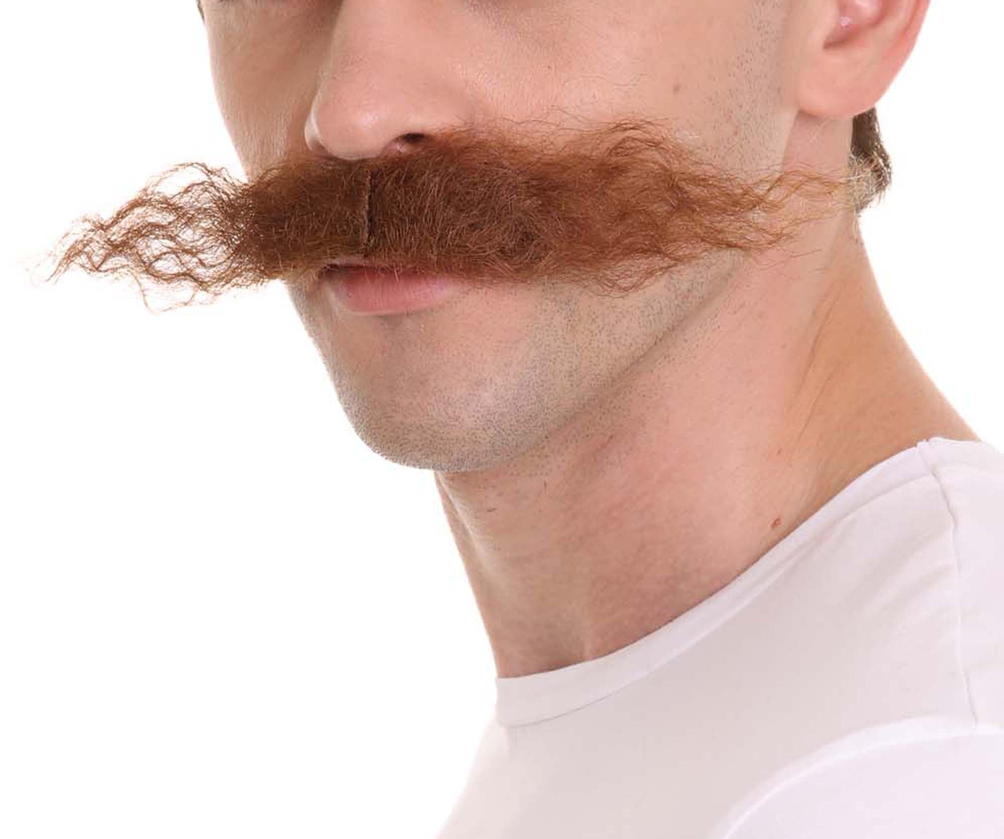 HPO Adult Men's Mechanical Genius Curly Mustache Brown Color Synthetic Fiber - Walmart.com
