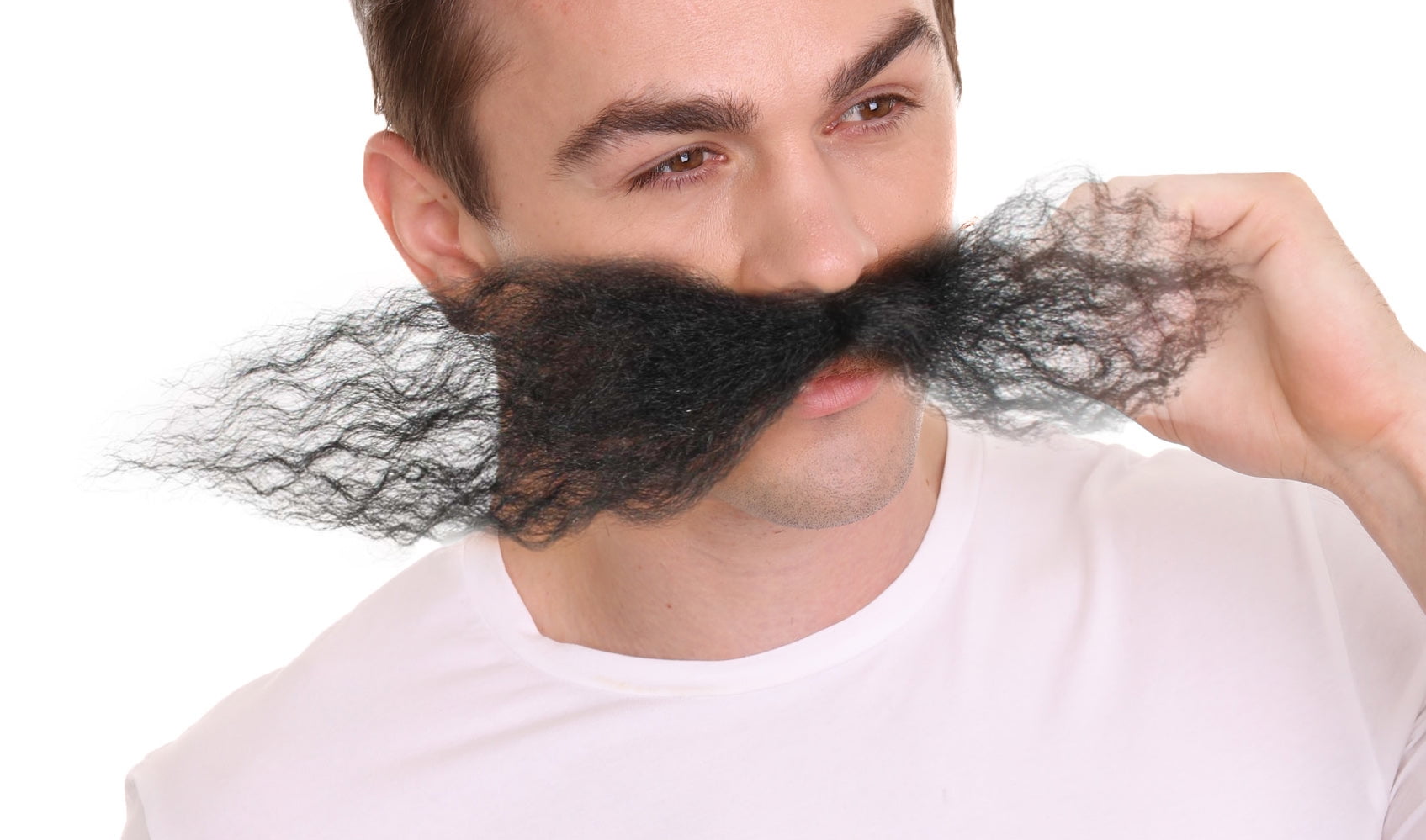 HPO Men's Mechanical Genius Curly Mustache (Large Black) - Walmart.com