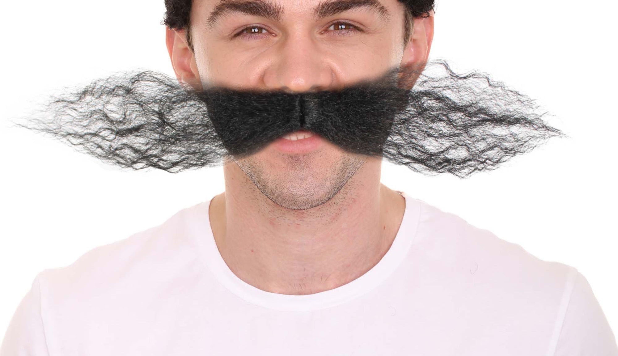 HPO Men Sticky Mustaches for Adults, Doctor Supervillain Long Curly Cosplay, Mustaches Fake ...