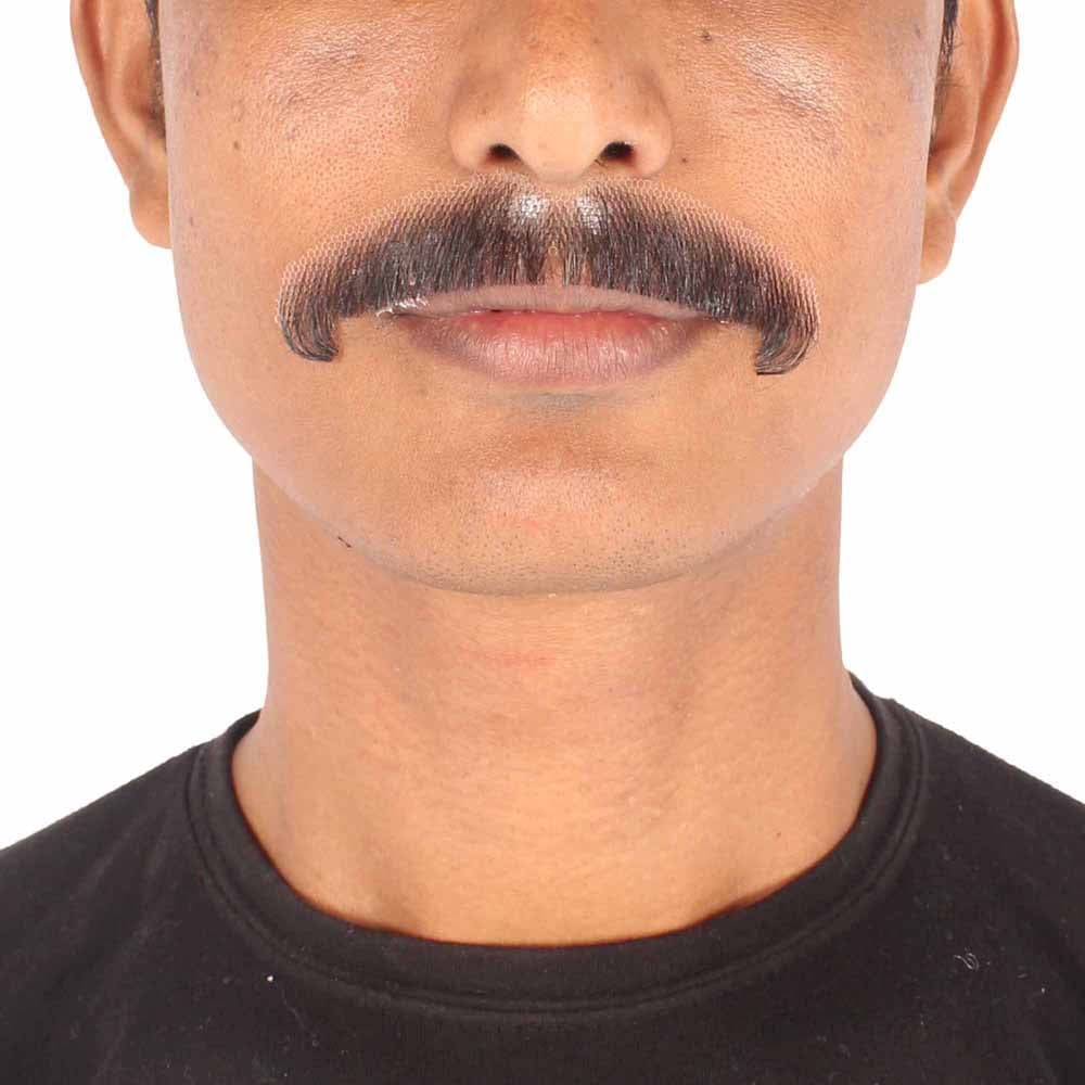 HPO Adult Men's Fake Mustache, Natural Black Colour, Halloween ...