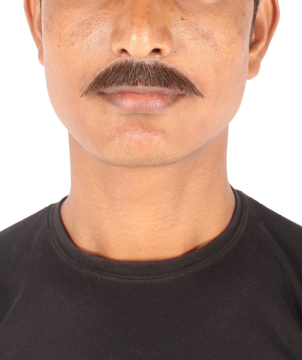 HPO Men’s Realistic Brown Fake Mustache – Human Hair Costume Facial ...