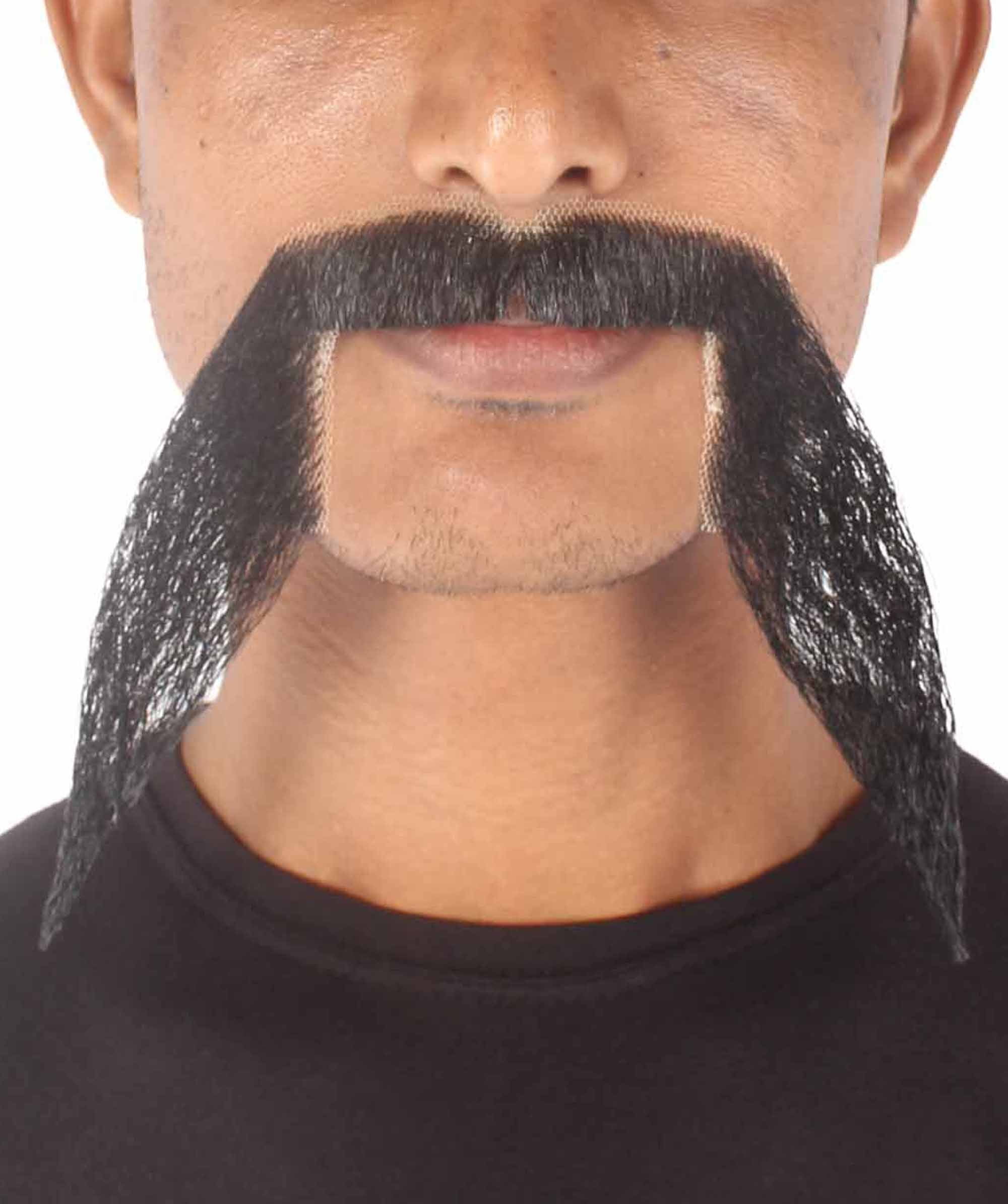 HPO Men's Synthetic Hair Long String Black Mustache Cosplay Facial Hair ...