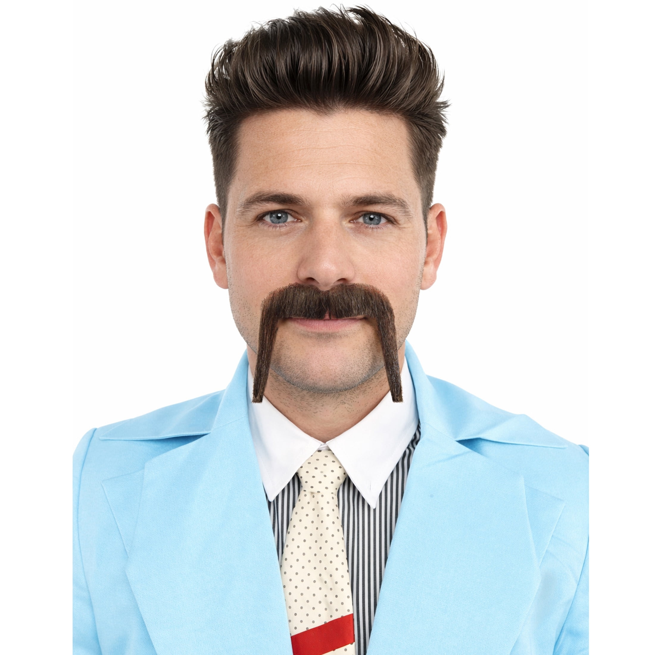 HPO Men's Synthetic Hair Mustache Cosplay Facial Hair (Dark Brown ...