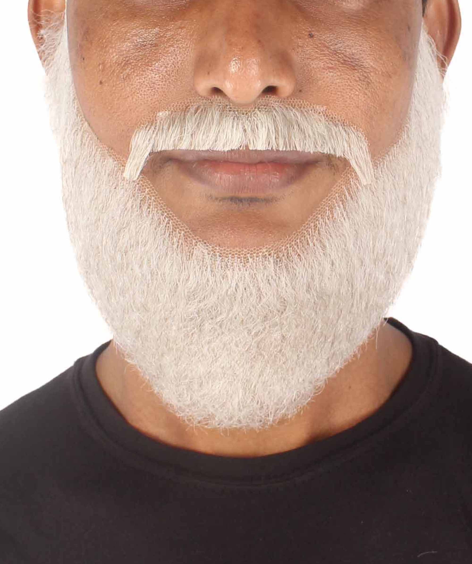 HPO Men's Synthetic Hair Short Beard Cosplay Costume Facial Hair Grey ...