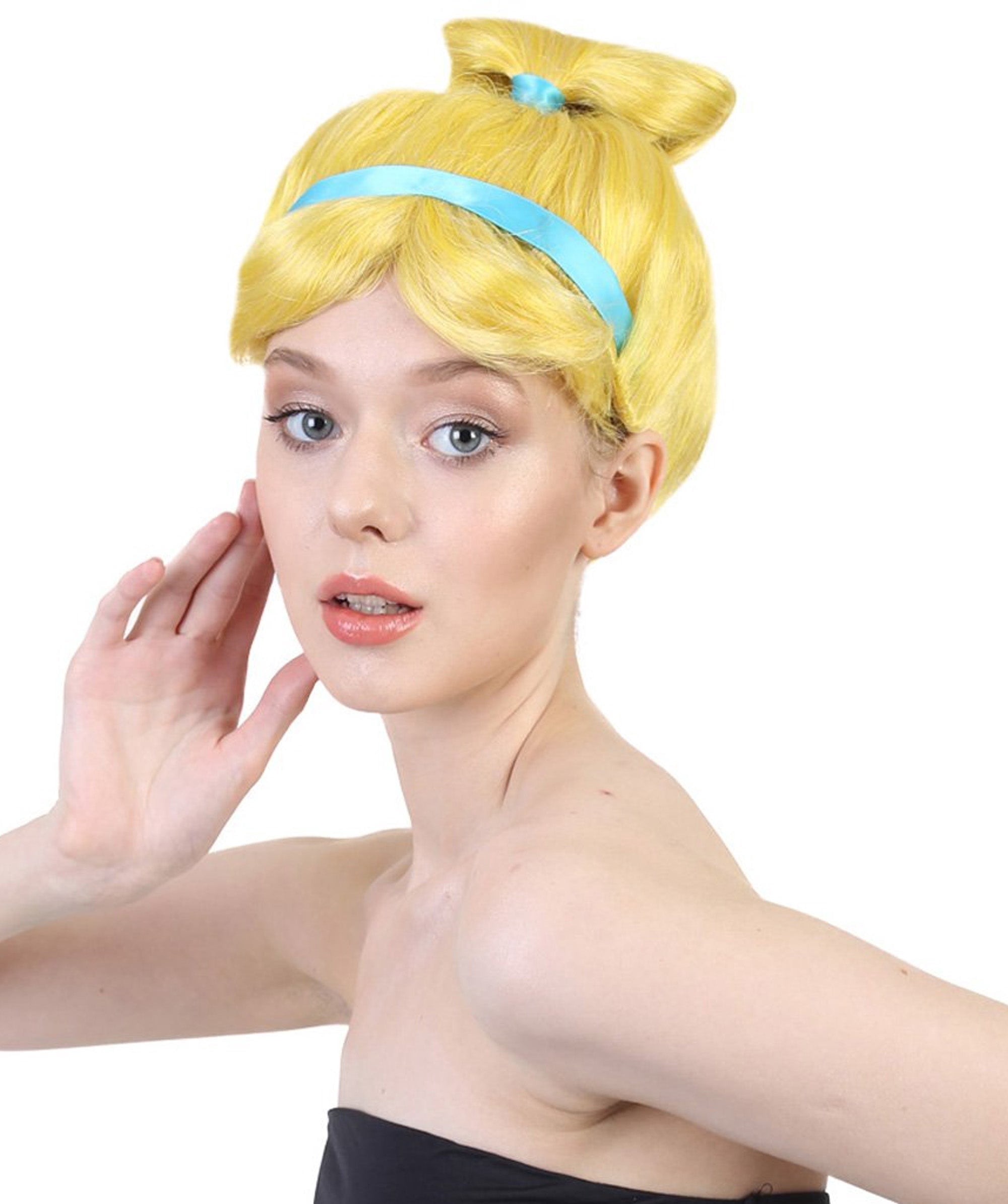 HPO Teen's Cinder Princess Yellow Updo Wig, Best for Halloween, Flame ...
