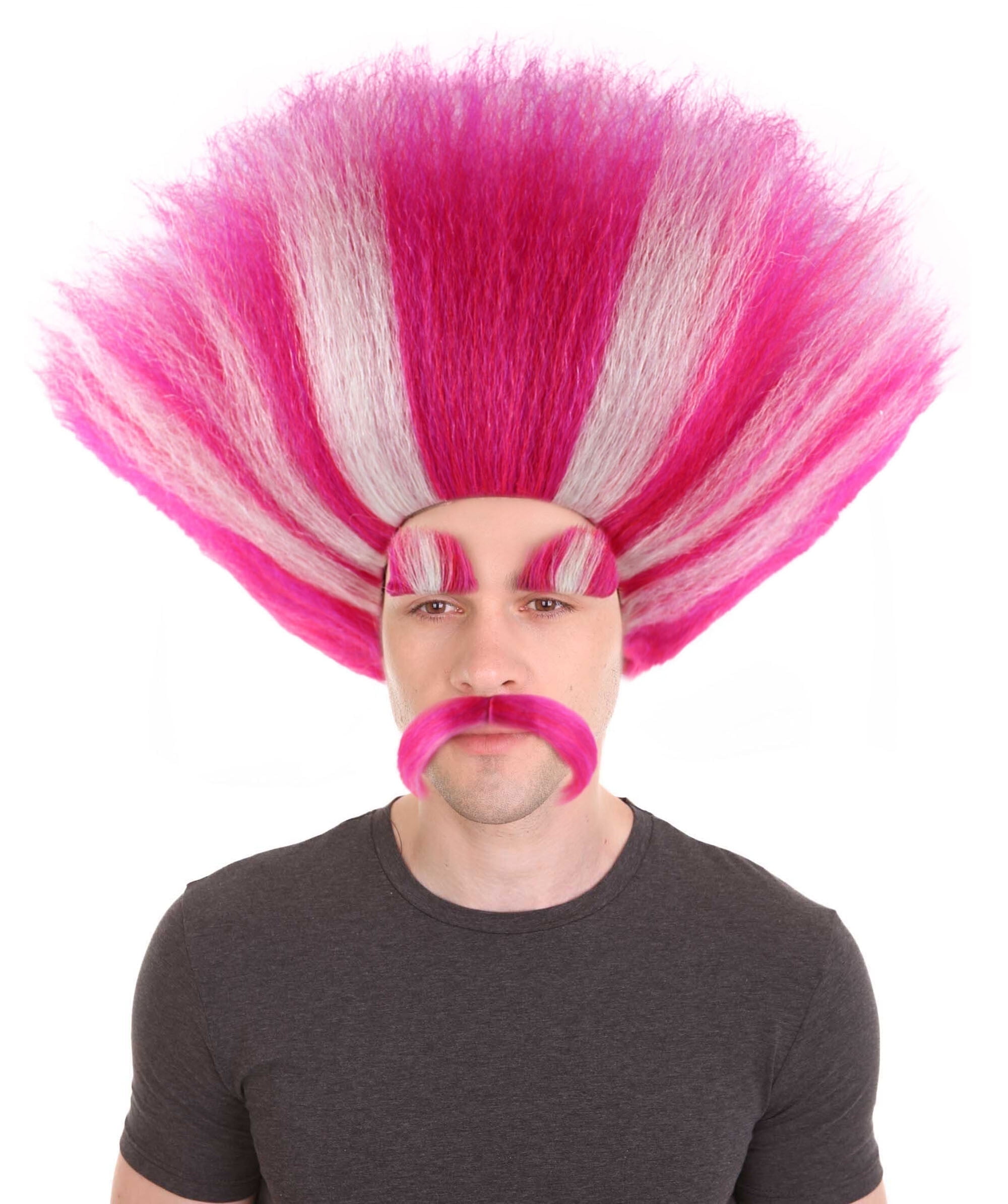 HPO Teen's Pink and White Color Head Wig, Adjustable for Halloween and ...