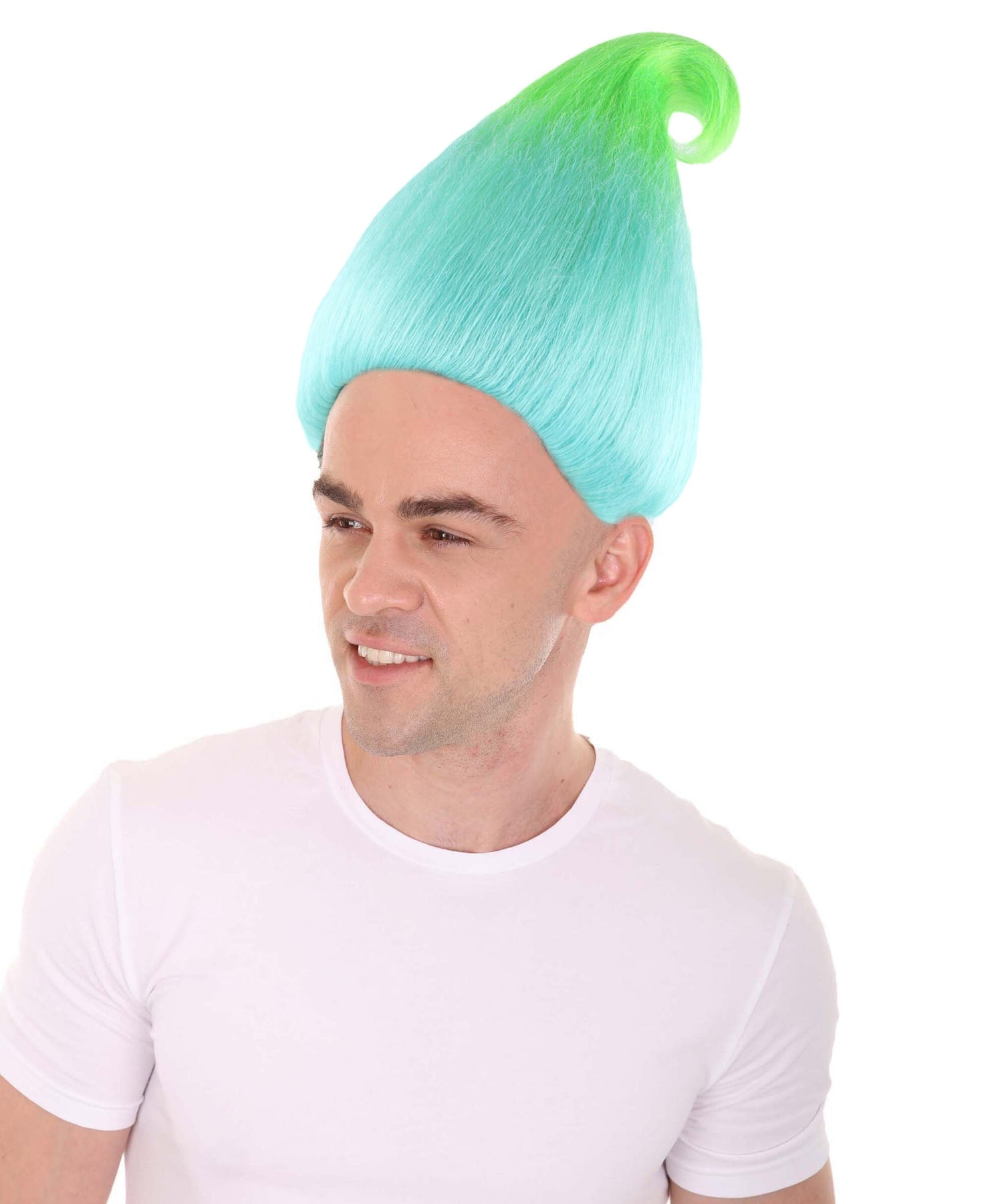 HPO Teen’s Unisex Green Blue Straight Troll Wig – Cosplay & Halloween ...