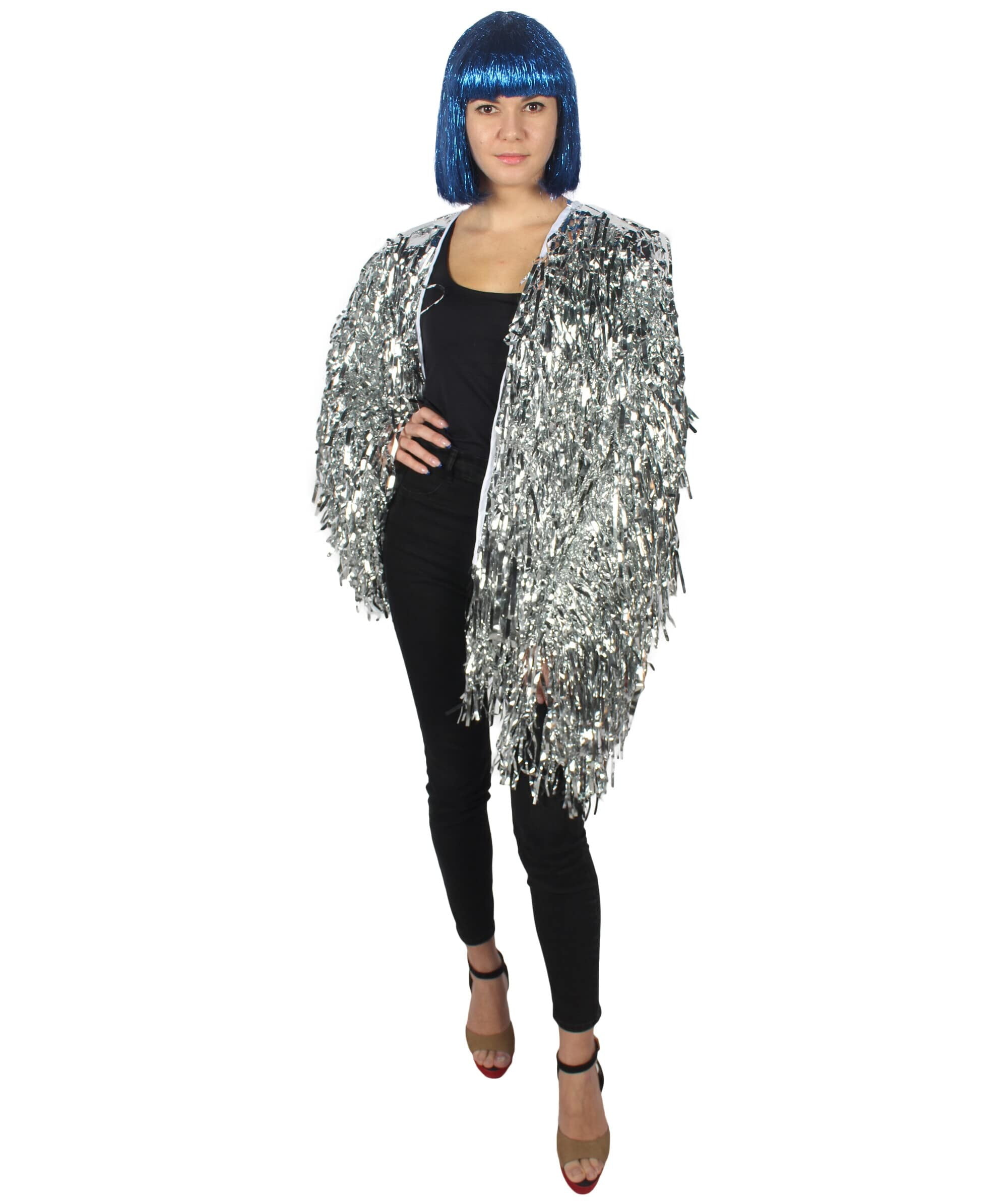 HPO Unisex Festival Carnival Thick Tinsel Jacket with Loose Fit | Extra ...
