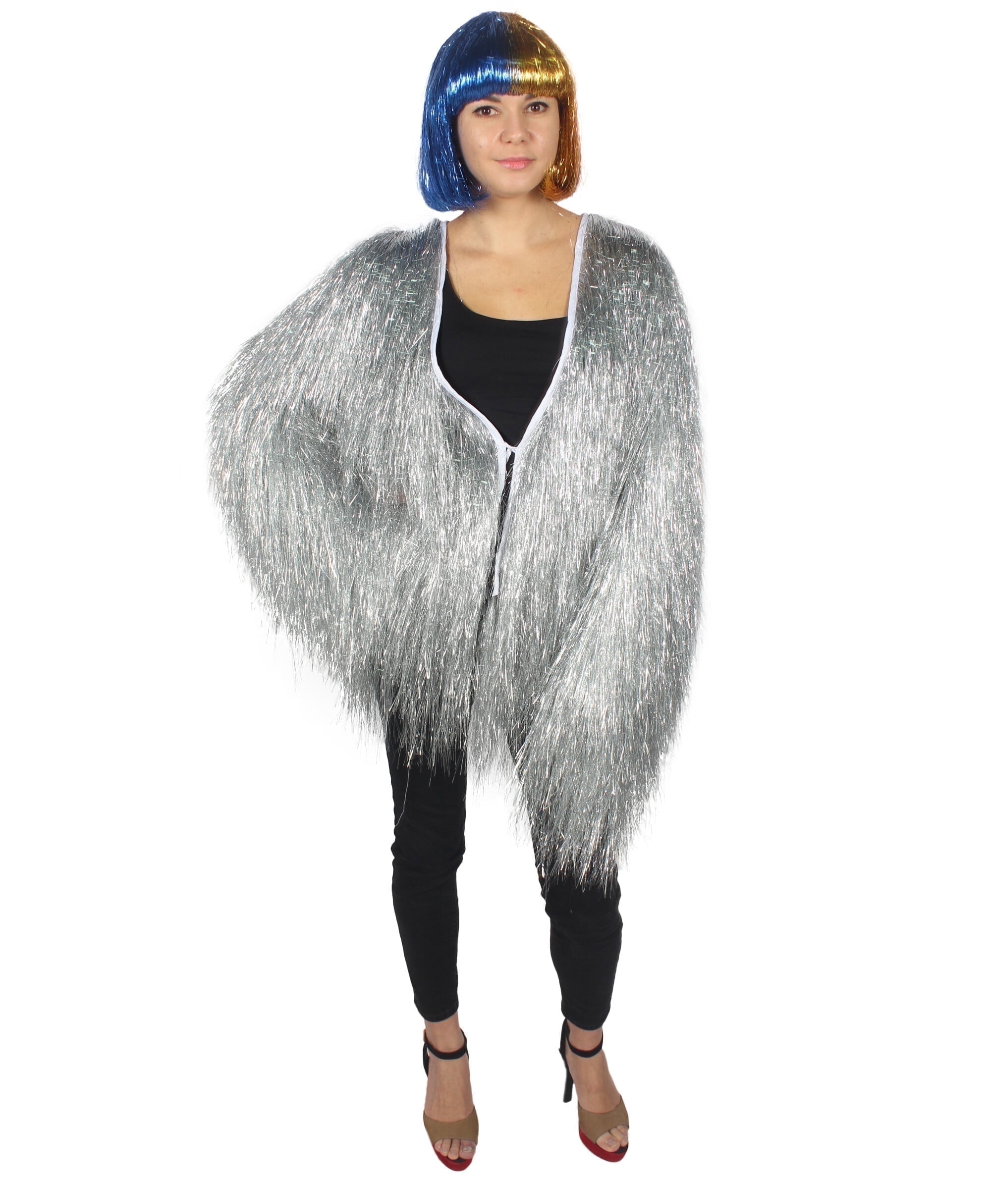HPO Adult Women’s Silver Tinsel Festival Jacket – Lightweight Carnival ...