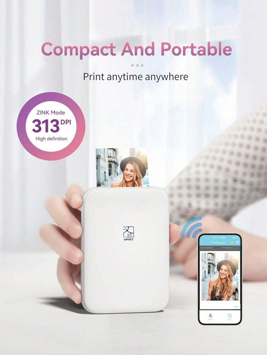 HPRT HPRT MT53 Pocket-Sized HD Photo Printer-Instant Wireless Printing-ZINK Technology-Perfect ...