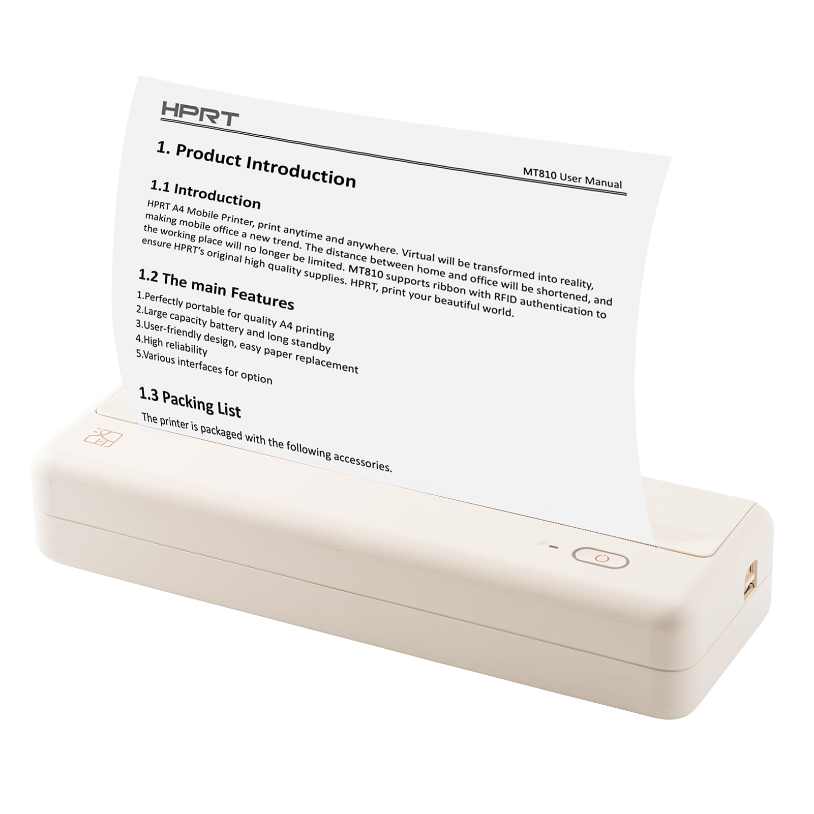 HPRT MT810 Portable A4 Thermal Printer, Wireless BT, iOS & Android ...