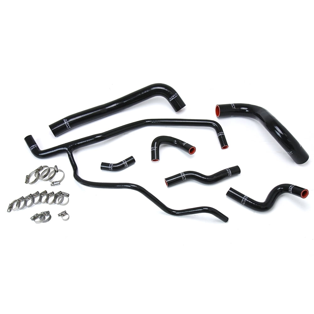 HPS Black Reinforced Silicone Radiator + Heater Hose Kit Coolant for ...
