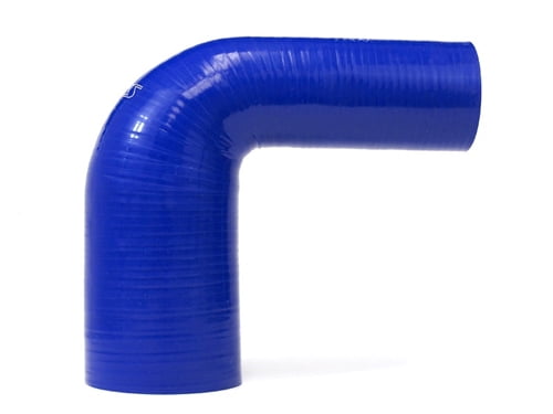 HPS HTSER90-300-325 3"-3-1/4" ID 4" Blue Silicone 90 Deg. Elbow Reducer ...