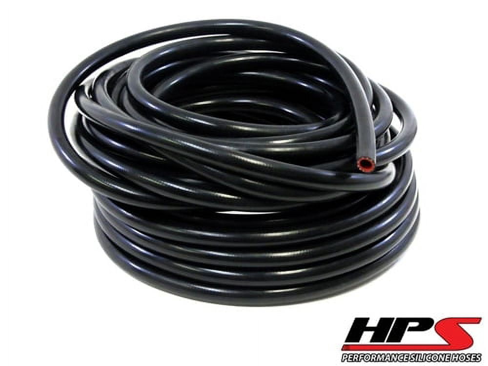 HPS High Temp 1/2" ID (13mm) Reinforced Silicone Heater Hose Black - 50 ...