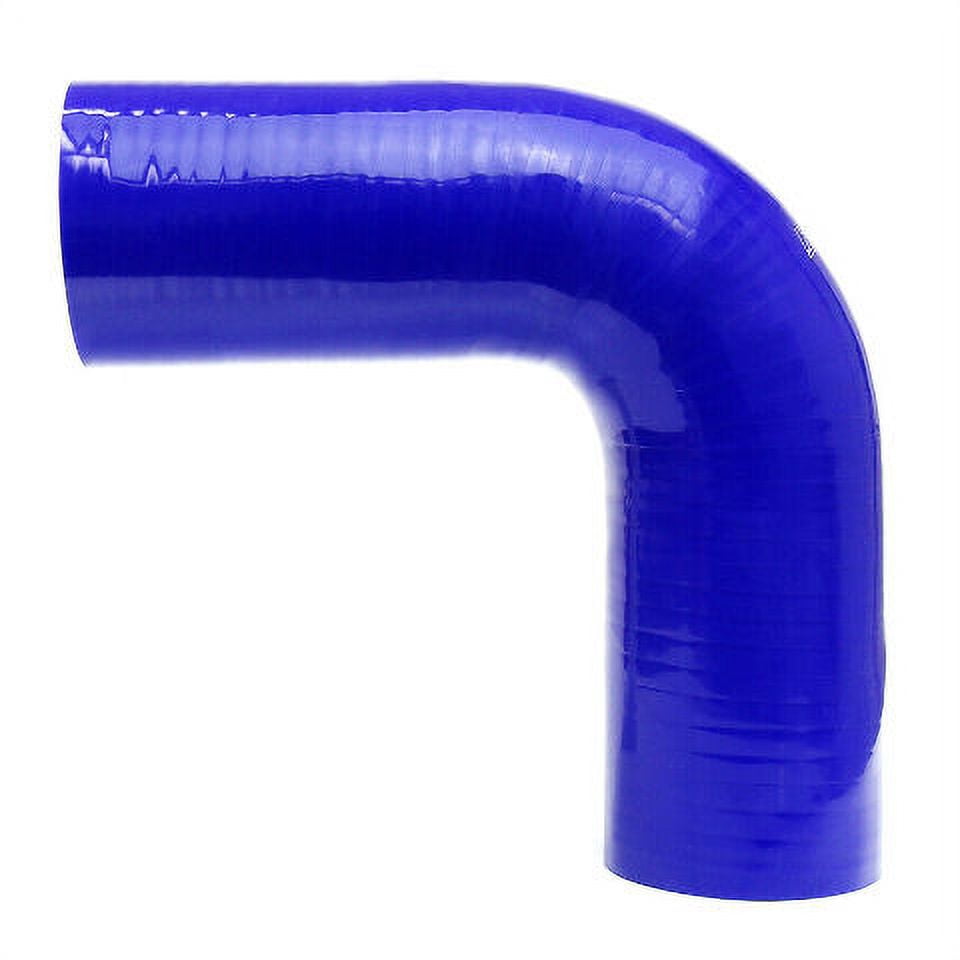 HPS High Temp 1/2" ID 4-ply Reinforced Silicone 90 Degree Elbow Coupler Hose Blue (13mm ID ...