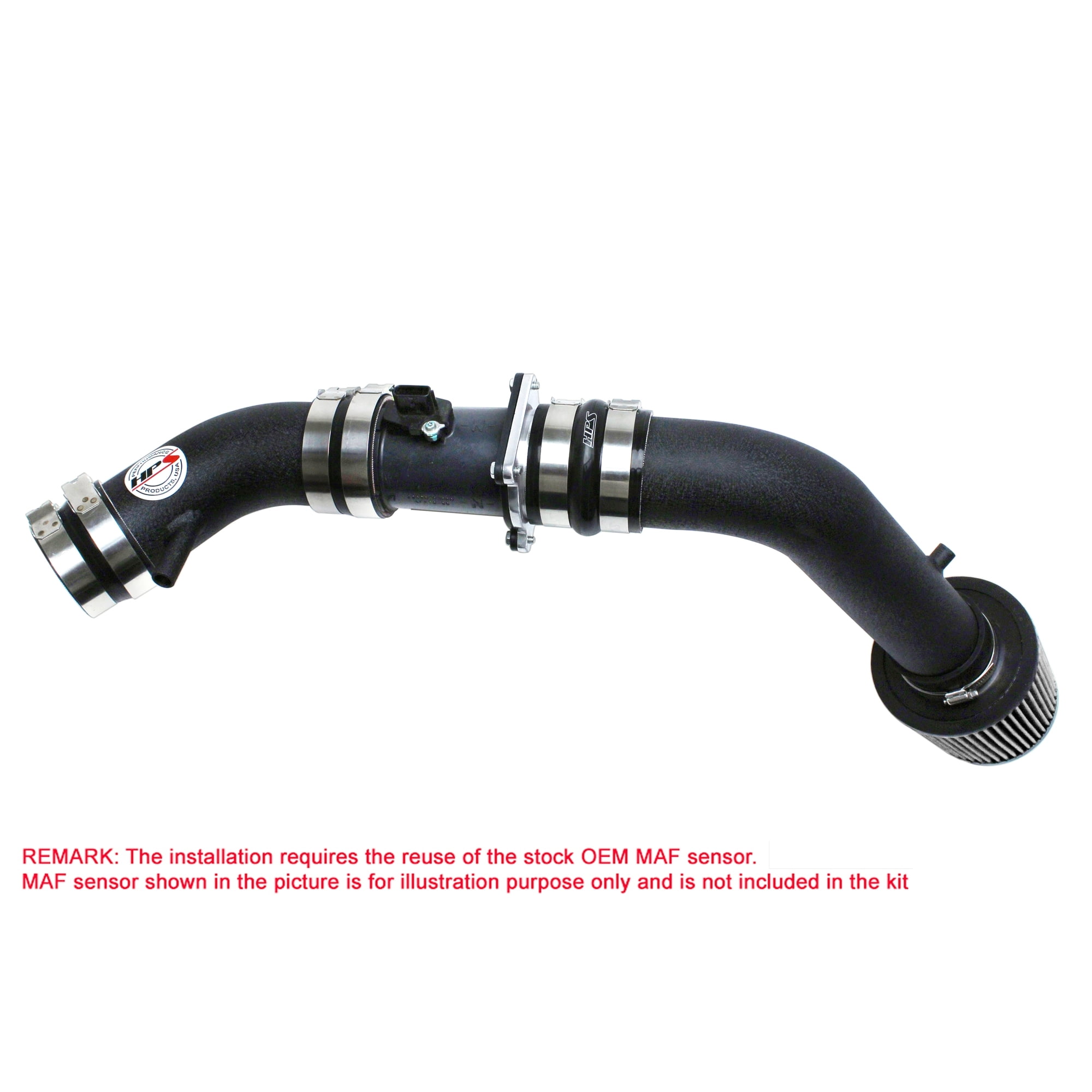 HPS Performance Black Cold Air Intake (Converts to Shortram) Compatible ...