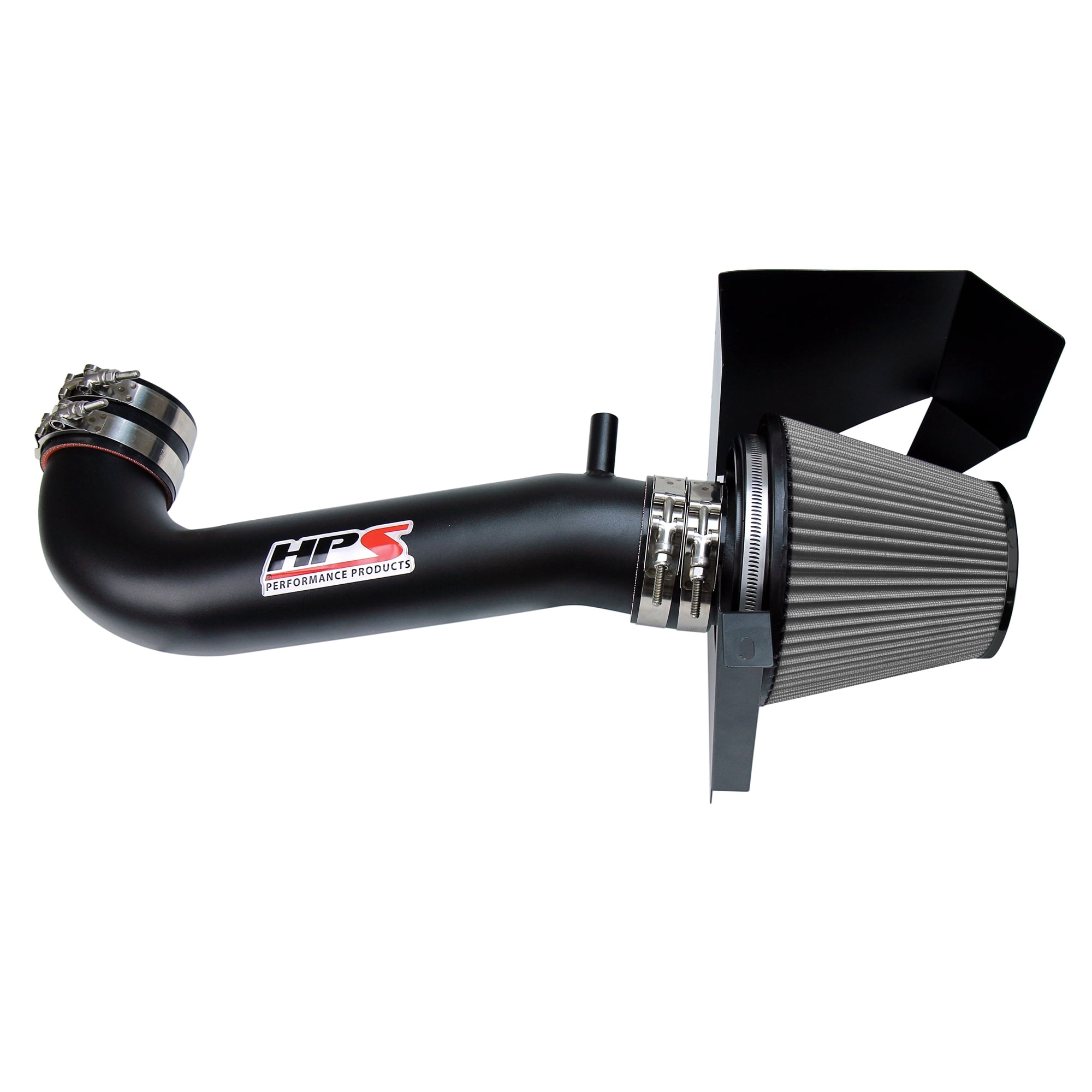 HPS Performance Black Shortram Air Intake Kit + Heat Shield Cool Ram ...