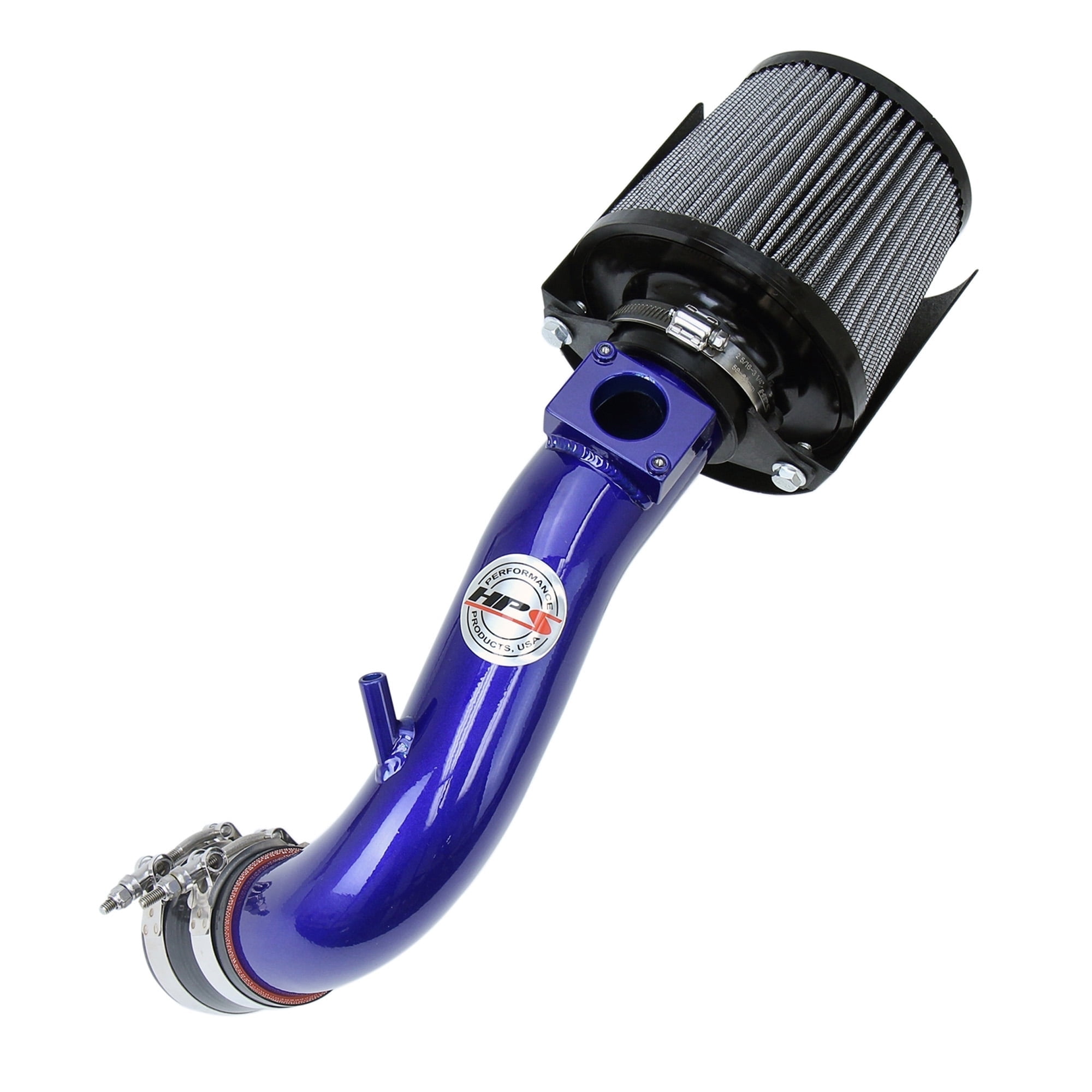 HPS Performance Blue Shortram Air Intake with Heat Shield Compatible ...