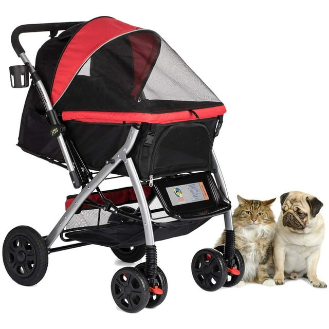 HPZ Rover Premium Heavy Duty Pet Stroller, Red - Walmart.com