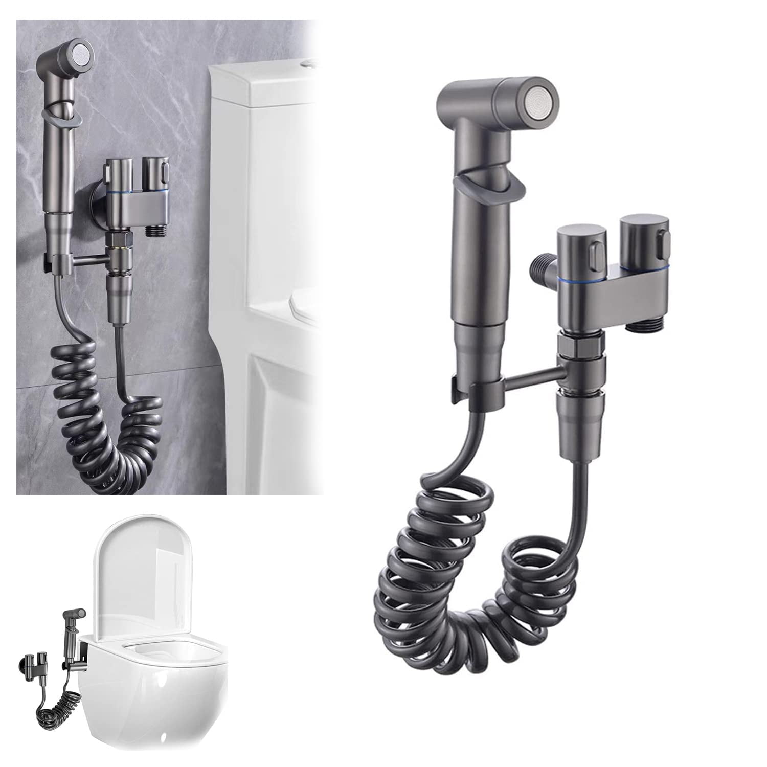 HPZZ 1-In-2-Out Dual Control Valve, 2023 New Hand Held Bidet Sprayer ...
