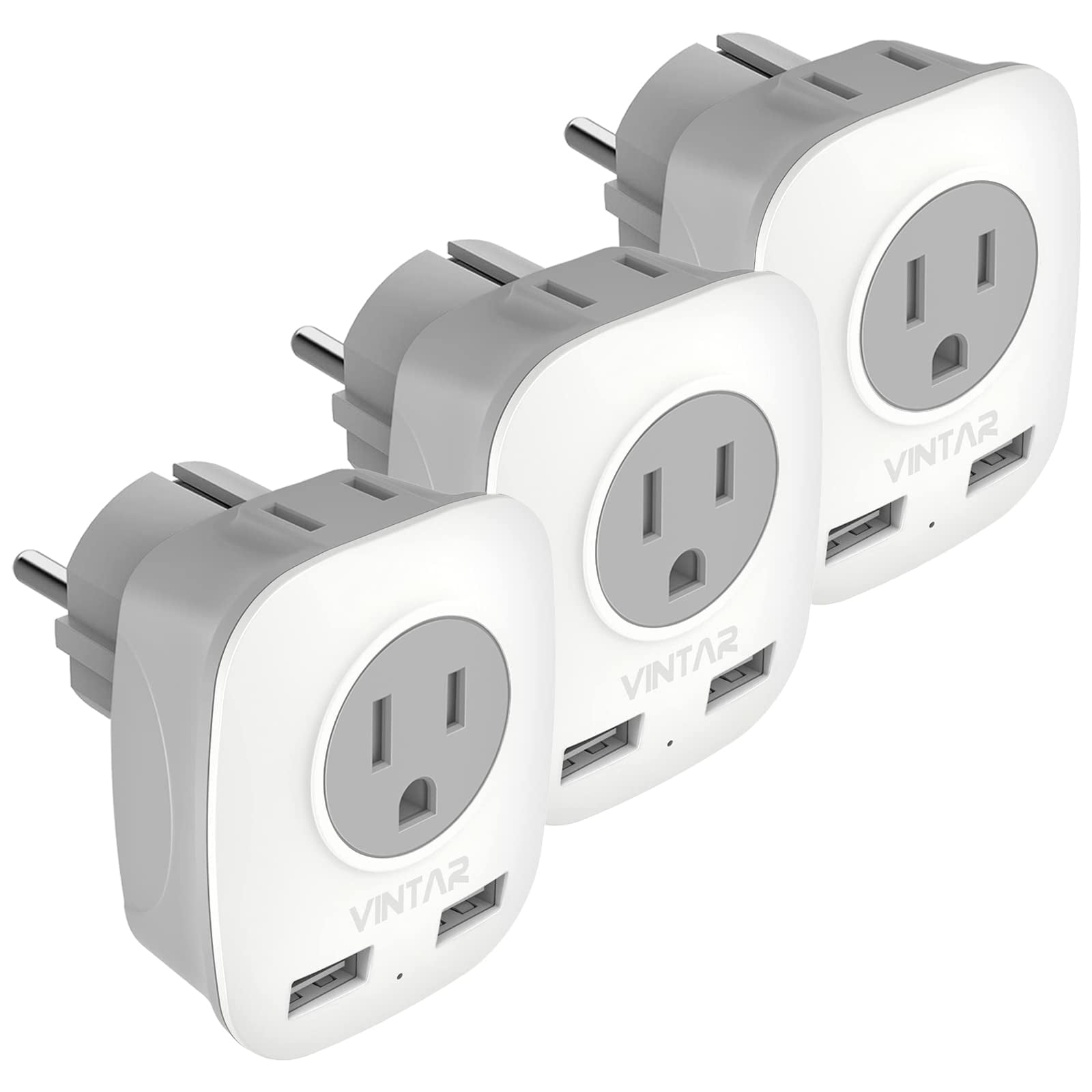 HPZZ 2 Pack European Travel Plug Adapter, International Power Plug ...