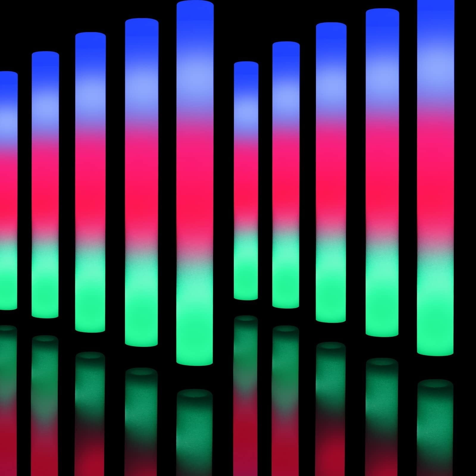 HPZZ 200 PCS LED Foam Sticks, Bulk Glow Sticks, Foam Glow Sticks for ...