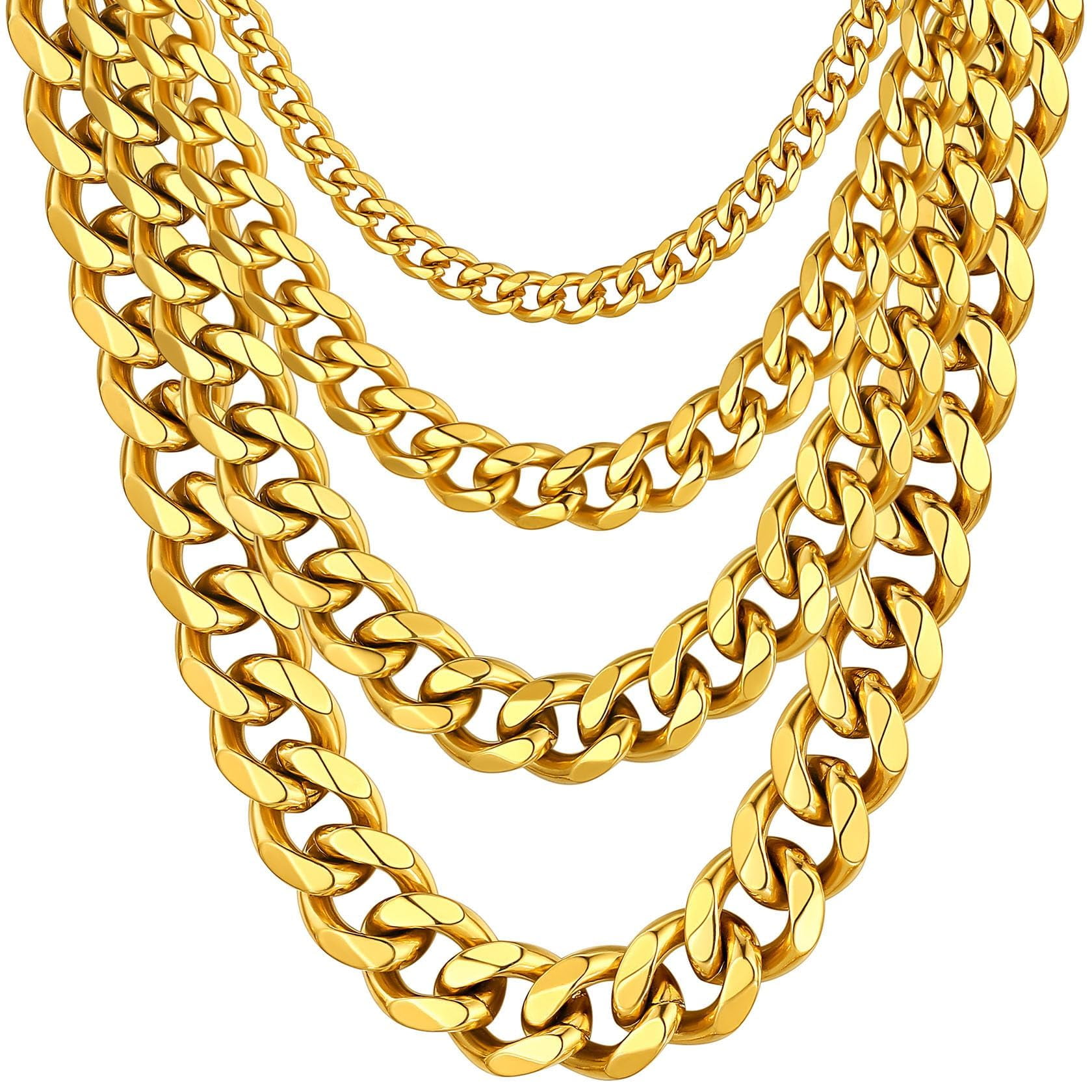 HPZZ 9mm Miami Mens Chain 18 Inch Curb Cuban Link Stainless Steel ...