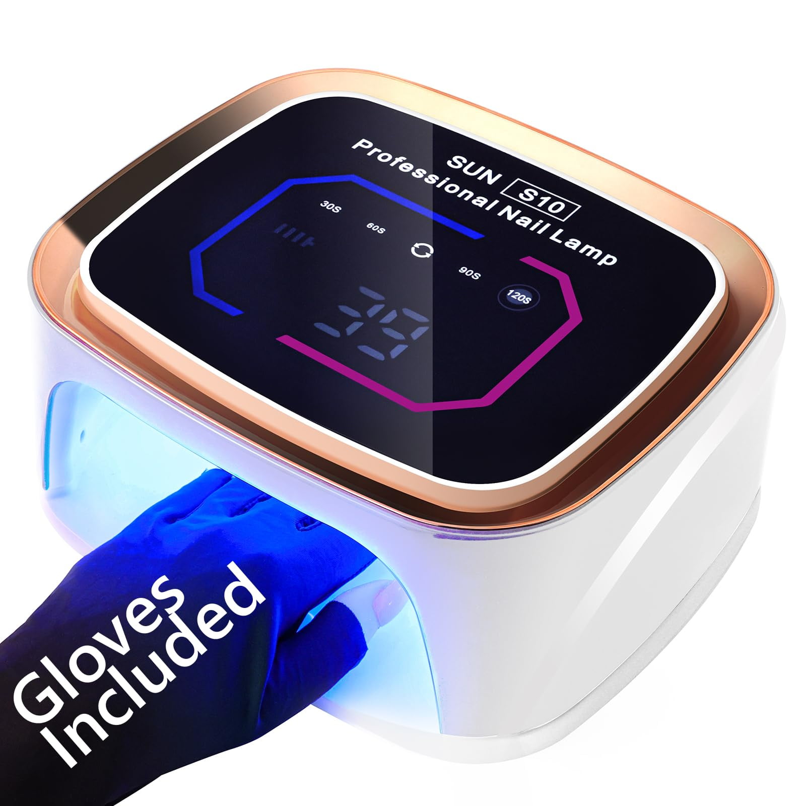 HPZZ Cordless Nail Lamp for Gel X, Professional LED UV Nail Curing Lamp ...