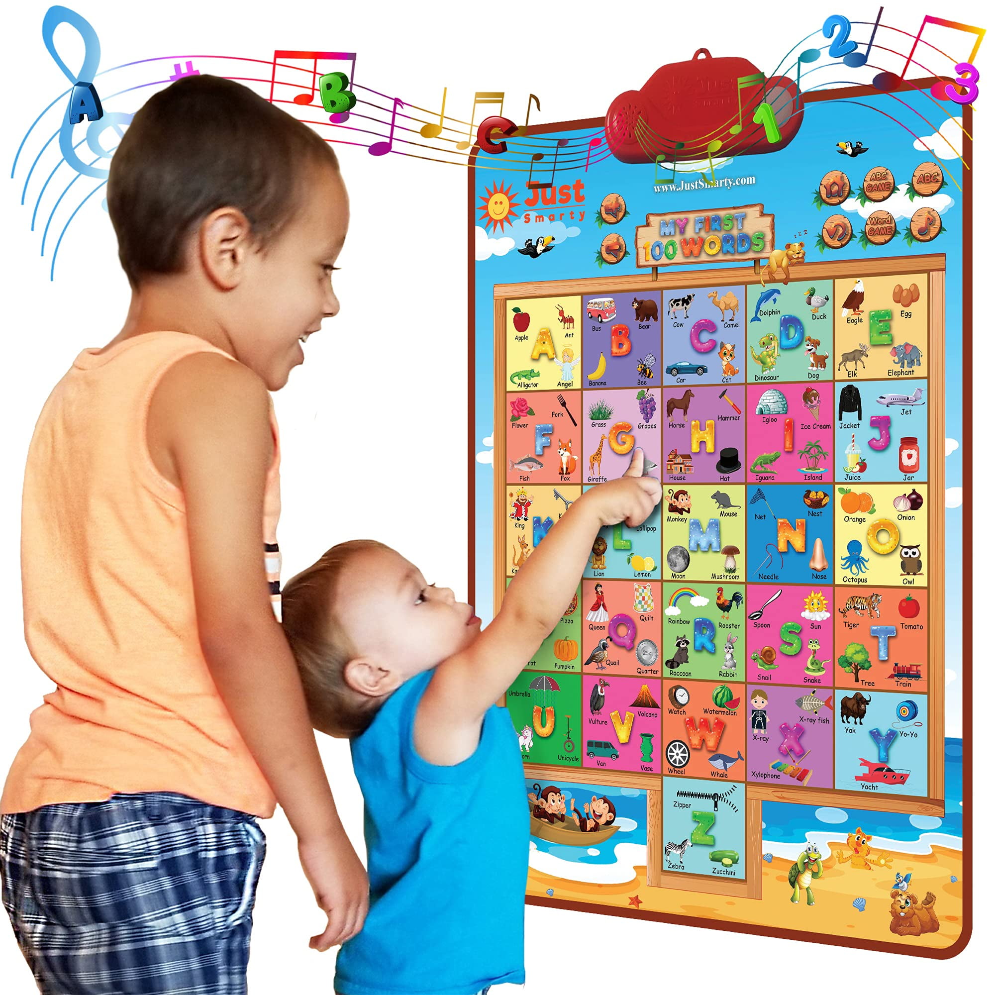 HPZZ Interactive Alphabet Wall Chart | Talking ABCs & 123s Music Poster ...