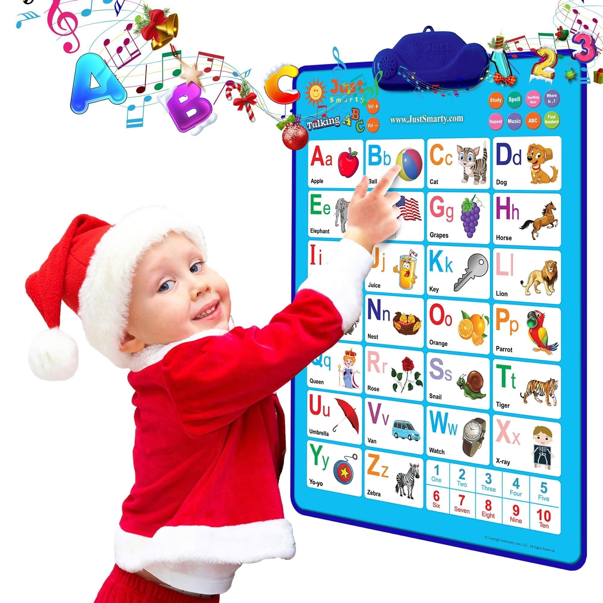 HPZZ Interactive Alphabet Wall Chart | Talking ABCs & 123s Music Poster ...