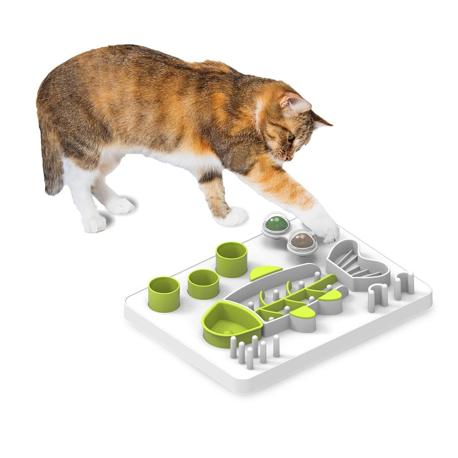 HPZZ Interactive Cat Food Maze, Mental Stimulation Cat Puzzle Toy Slow ...