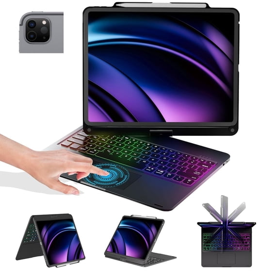 HPZZ Keyboard Case for iPad Air 13 inch, iPad Pro 12.9(6th/5th /4th/3rd ...