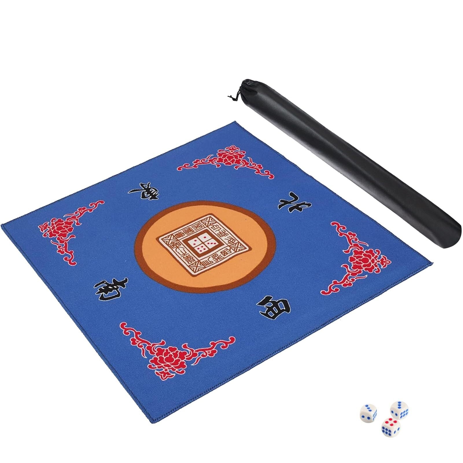 HPZZ Mahjong Mat with 3 Dice & Carrying Bag, Anti Slip and Noise ...