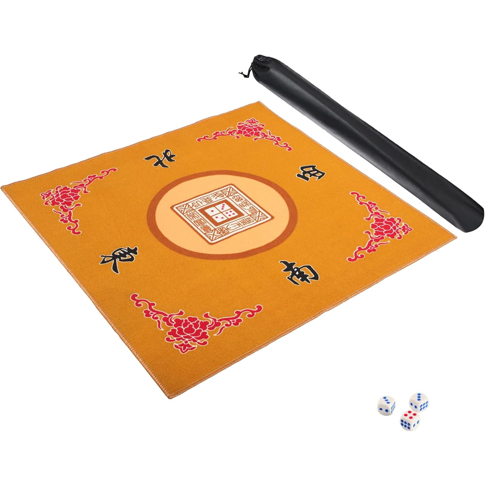 HPZZ Mahjong Mat with 3 Dice & Carrying Bag, Anti Slip and Noise ...