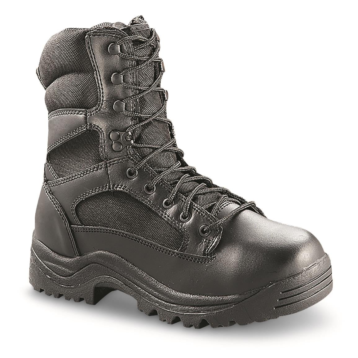 HQ ISSUE Men's 8" Waterproof Side Zip Tactical Combat Boots with Rubber ...