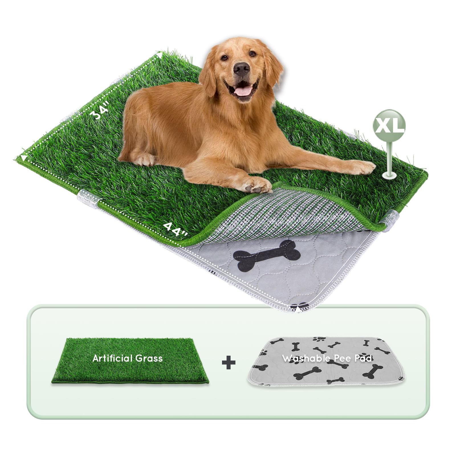 HQ4US 4LEGS Dog Pee DHF10 Grass with Washable Pee for Dog Litter Box ...
