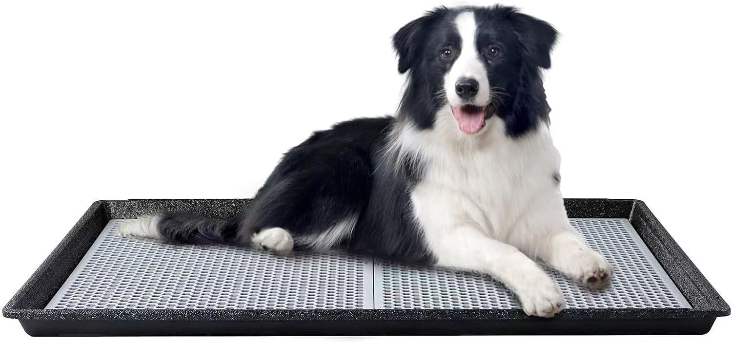 HQ4us Dog Pee Pad Holder Tray with Grate 34”×23”, Large Dog Litter Box ...