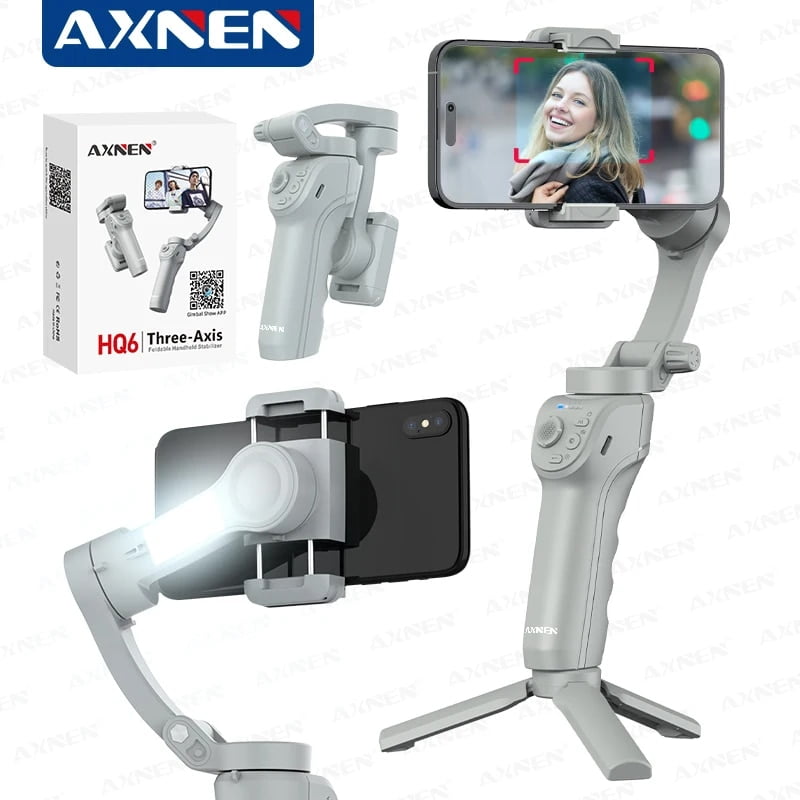 HQ6 3-Axis Gimbal Handheld Stabilizer for Cellphone, with Fill Light ...