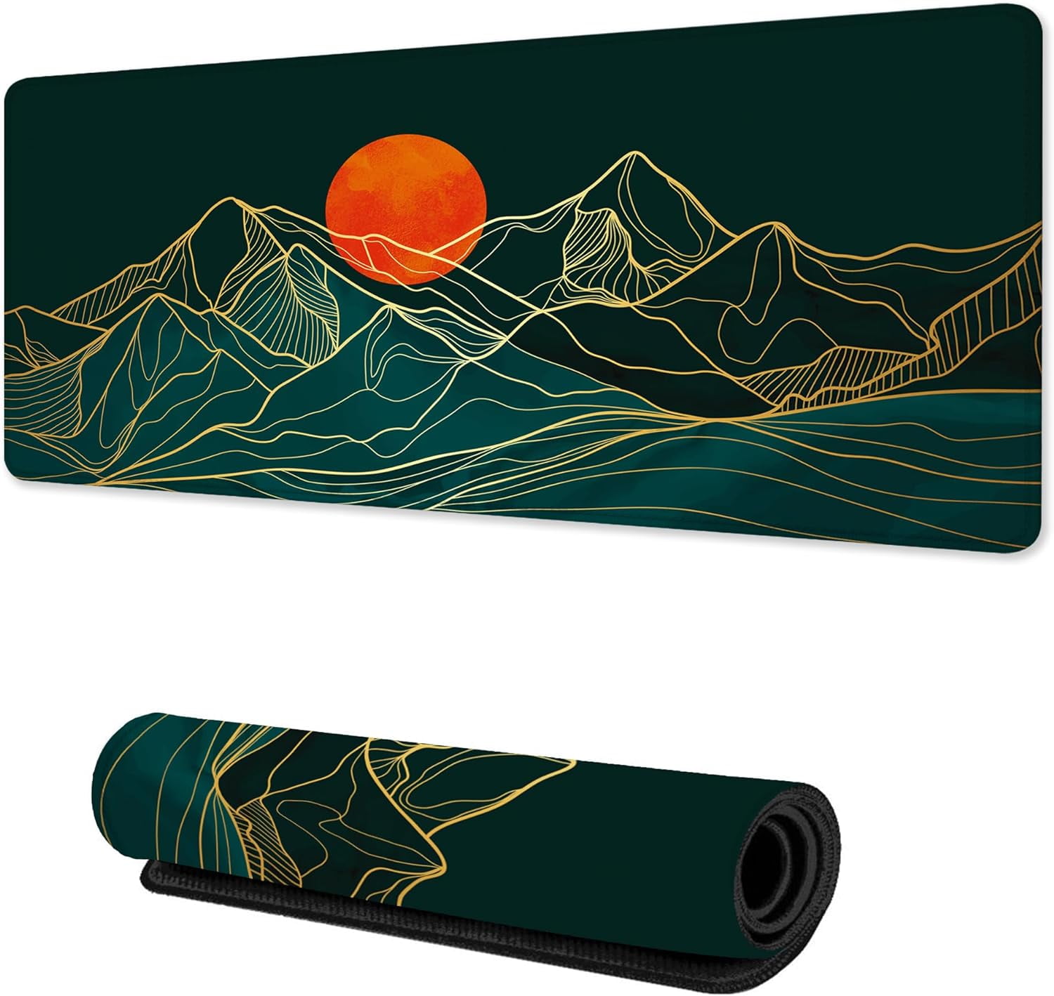 HQIAN Mouse Pad,Large Groovy Sun Gaming Keyboard Mat, Non-Slip Rubber ...