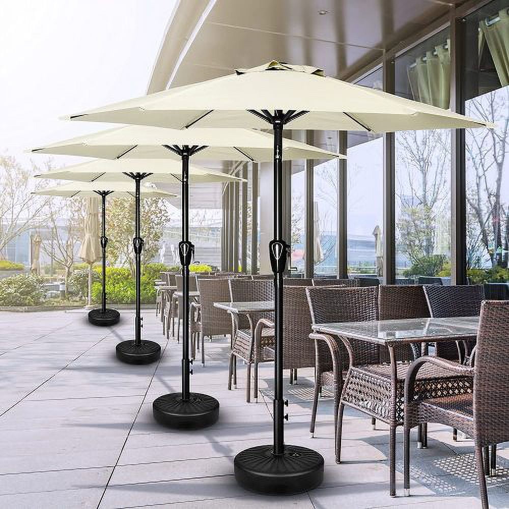 HQIT 7.5' Patio Umbrella Outdoor Table Umbrella with with Push Button Tilt/Crank, 6 Sturdy Ribs ...