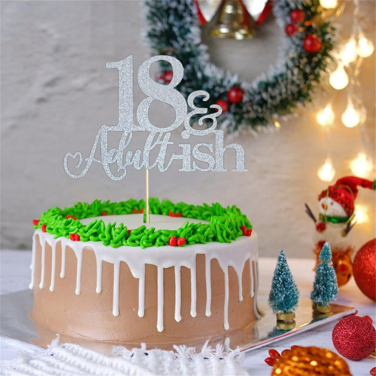 HQKJGSYX 18th Adultish AJH3 Cake Topper Happy Birthday Cake Glitter for ...